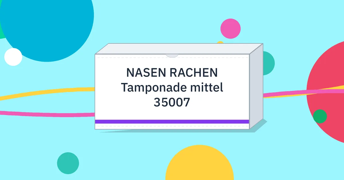 Symbolbild: Packung mit der Aufschrift NASEN RACHEN Tamponade mittel 35007 (PZN 00185620) – Verfügbarkeit und Bezug in Apotheken in Frankfurt am Main