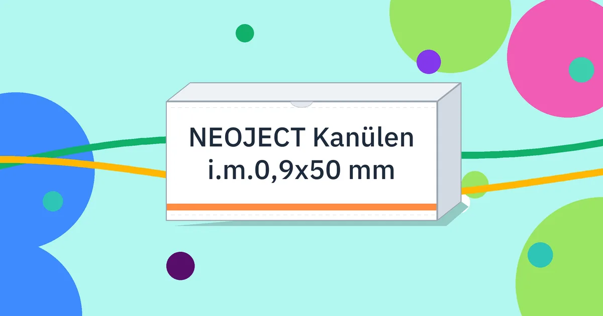 Symbolbild: Packung mit der Aufschrift NEOJECT Kanülen i.m.0,9x50 mm (PZN 03527624) – Verfügbarkeit und Bezug in Apotheken in Frankfurt am Main