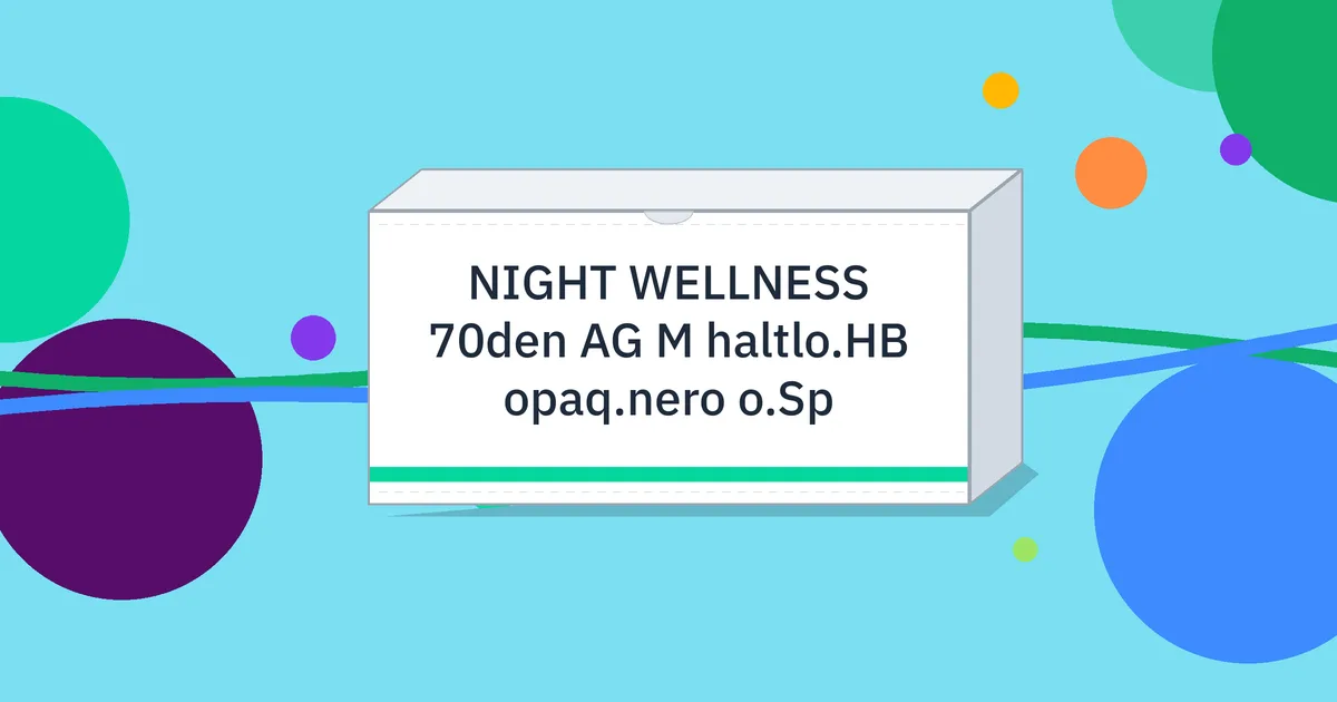 Symbolbild: Packung mit der Aufschrift NIGHT WELLNESS 70den AG M haltlo.HB opaq.nero o.Sp (PZN 16175109) – Verfügbarkeit und Bezug in Apotheken in Frankfurt am Main