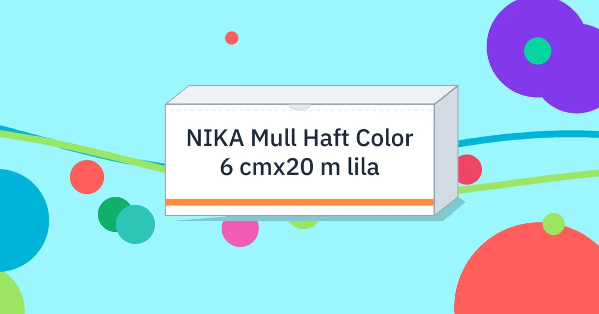 Symbolbild: Packung mit der Aufschrift NIKA Mull Haft Color 6 cmx20 m lila (PZN 10320504) – Verfügbarkeit und Bezug in Apotheken in Frankfurt am Main