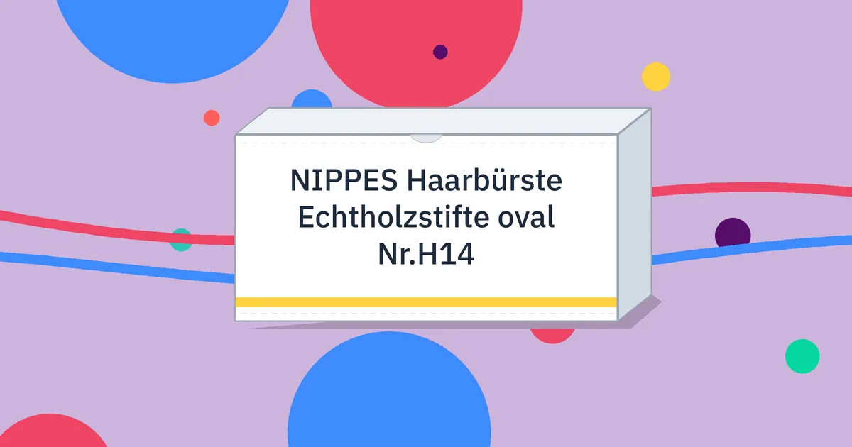 Symbolbild: Packung mit der Aufschrift NIPPES Haarbürste Echtholzstifte oval Nr.H14 (PZN 13880480) – Verfügbarkeit und Bezug in Apotheken in Frankfurt am Main