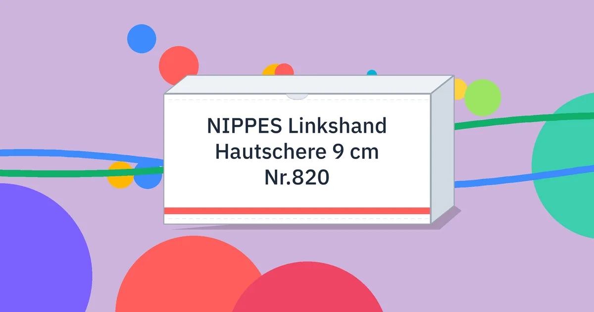 Symbolbild: Packung mit der Aufschrift NIPPES Linkshand Hautschere 9 cm Nr.820 (PZN 18757175) – Verfügbarkeit und Bezug in Apotheken in Frankfurt am Main
