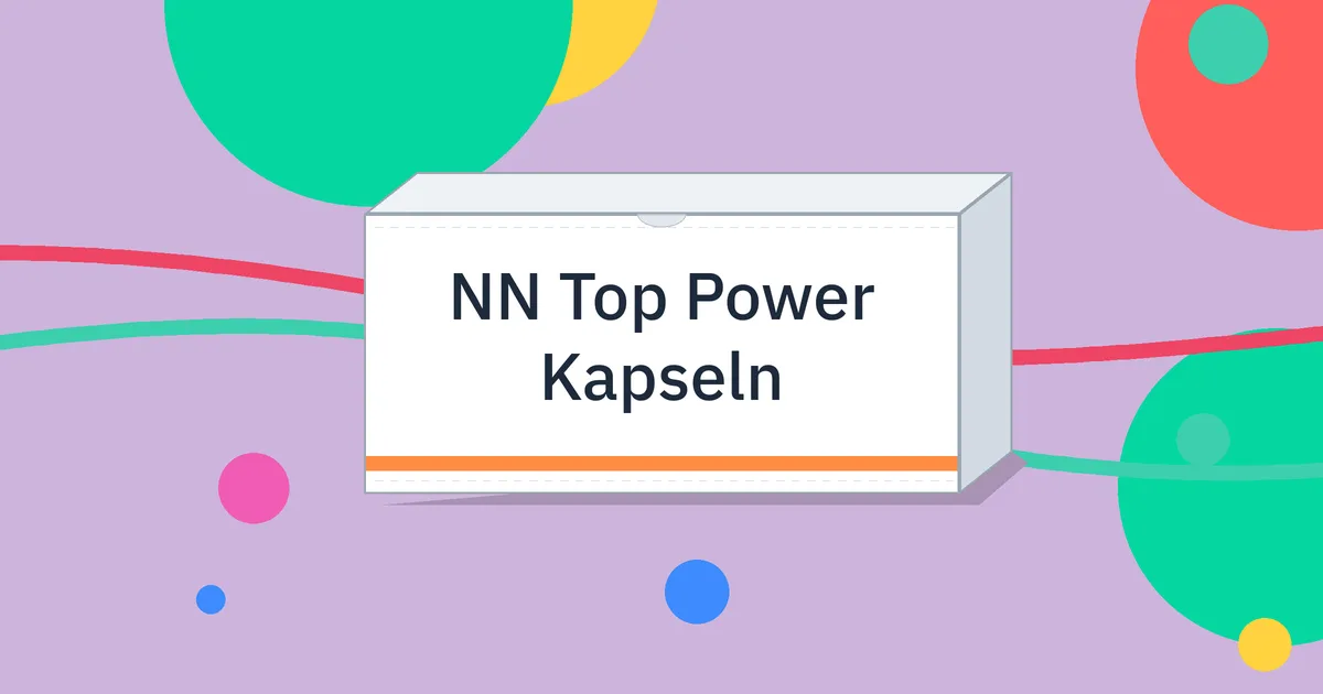 Symbolbild: Packung mit der Aufschrift NN Top Power Kapseln (PZN 15322092) – Verfügbarkeit und Bezug in Apotheken in Frankfurt am Main