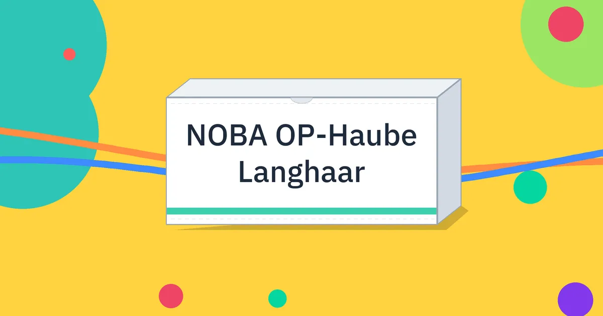 Symbolbild: Packung mit der Aufschrift NOBA OP-Haube Langhaar (PZN 16872883) – Verfügbarkeit und Bezug in Apotheken in Frankfurt am Main