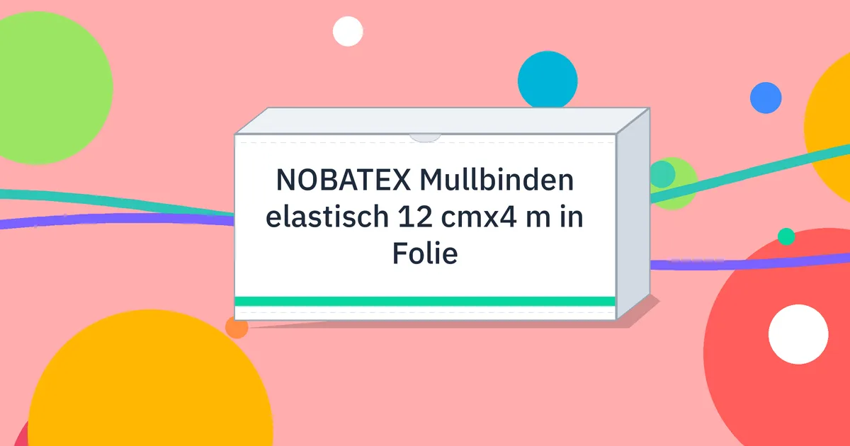 Symbolbild: Packung mit der Aufschrift NOBATEX Mullbinden elastisch 12 cmx4 m in Folie (PZN 07094984) – Verfügbarkeit und Bezug in Apotheken in Frankfurt am Main