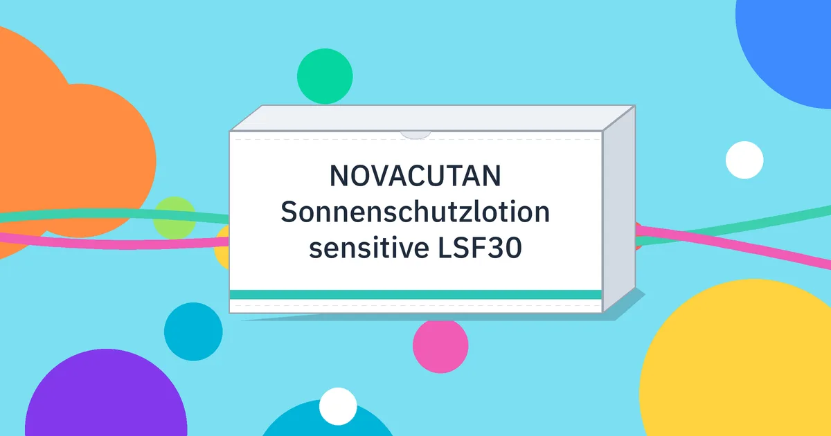 Symbolbild: Packung mit der Aufschrift NOVACUTAN Sonnenschutzlotion sensitive LSF30 (PZN 10013386) – Verfügbarkeit und Bezug in Apotheken in Frankfurt am Main
