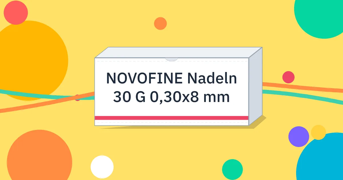 Symbolbild: Packung mit der Aufschrift NOVOFINE Nadeln 30 G 0,30x8 mm (PZN 11009211) – Verfügbarkeit und Bezug in Apotheken in Frankfurt am Main