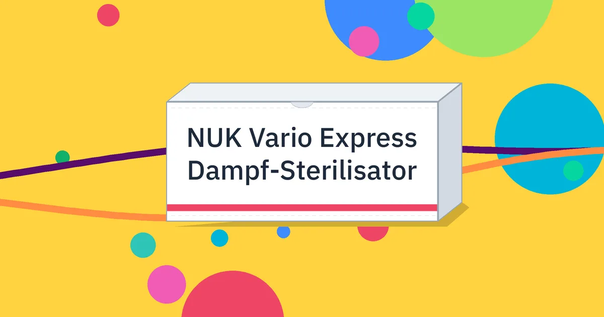 Symbolbild: Packung mit der Aufschrift NUK Vario Express Dampf-Sterilisator (PZN 11538398) – Verfügbarkeit und Bezug in Apotheken in Frankfurt am Main