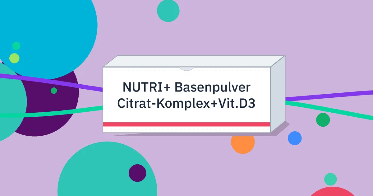 Symbolbild: Packung mit der Aufschrift NUTRI+ Basenpulver Citrat-Komplex+Vit.D3 (PZN 19667563) – Verfügbarkeit und Bezug in Apotheken in Frankfurt am Main