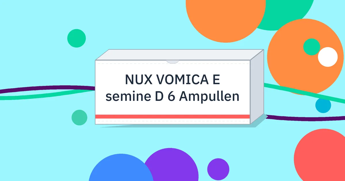 Symbolbild: Packung mit der Aufschrift NUX VOMICA E semine D 6 Ampullen (PZN 02944082) – Verfügbarkeit und Bezug in Apotheken in Frankfurt am Main