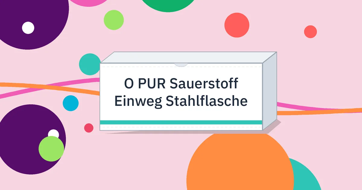 Symbolbild: Packung mit der Aufschrift O PUR Sauerstoff Einweg Stahlflasche (PZN 11321753) – Verfügbarkeit und Bezug in Apotheken in Frankfurt am Main