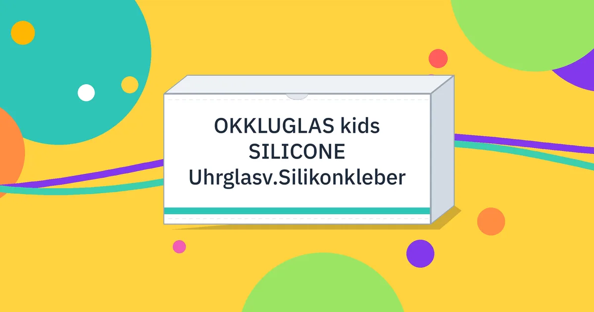 Symbolbild: Packung mit der Aufschrift OKKLUGLAS kids SILICONE Uhrglasv.Silikonkleber (PZN 19188549) – Verfügbarkeit und Bezug in Apotheken in Frankfurt am Main