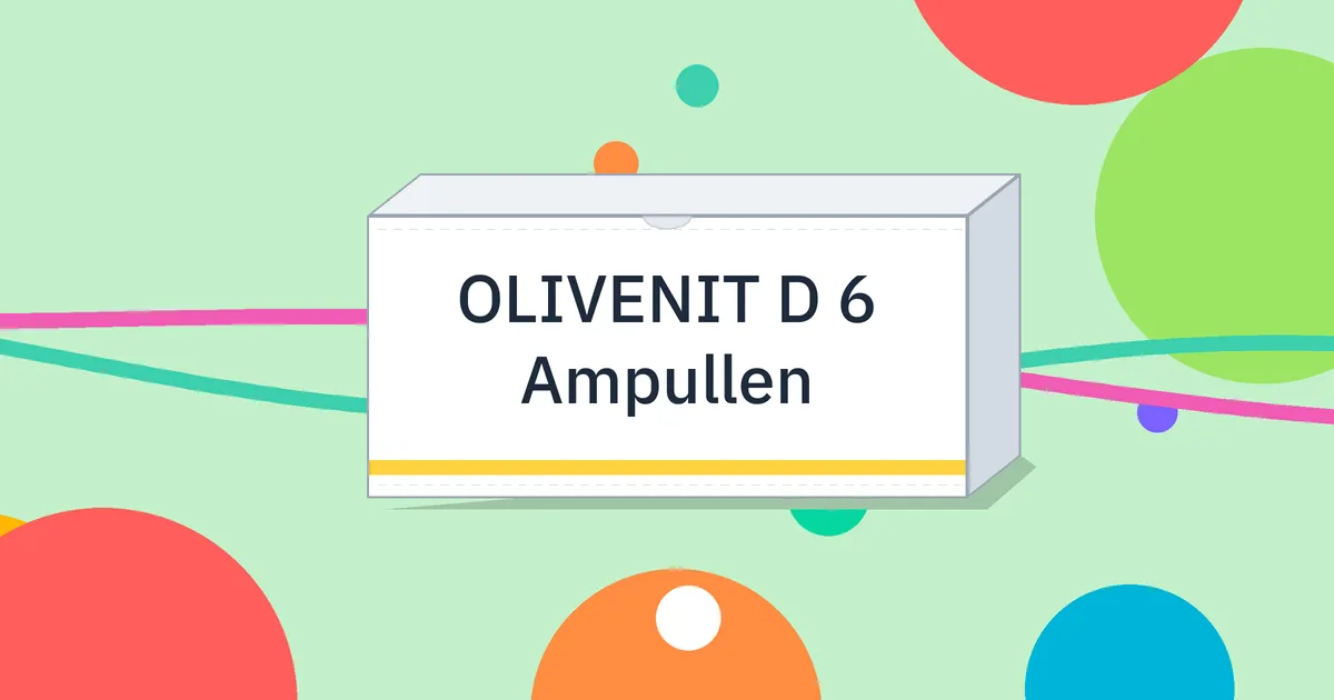 Symbolbild: Packung mit der Aufschrift OLIVENIT D 6 Ampullen (PZN 01624731) – Verfügbarkeit und Bezug in Apotheken in Frankfurt am Main