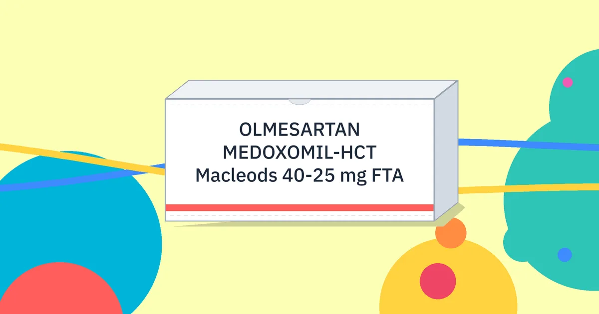 Symbolbild: Packung mit der Aufschrift OLMESARTAN MEDOXOMIL-HCT Macleods 40-25 mg FTA (PZN 20107912) – Verfügbarkeit und Bezug in Apotheken in Frankfurt am Main