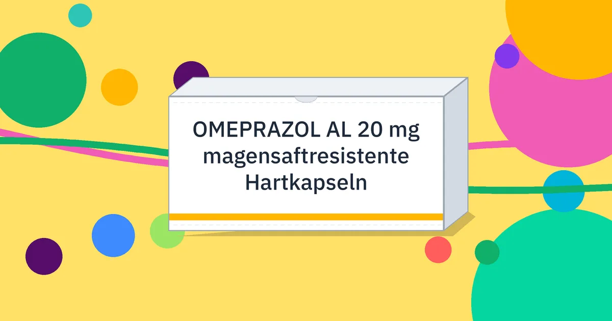 Symbolbild: Packung mit der Aufschrift OMEPRAZOL AL 20 mg magensaftresistente Hartkapseln (PZN 09667450) – Verfügbarkeit und Bezug in Apotheken in Frankfurt am Main