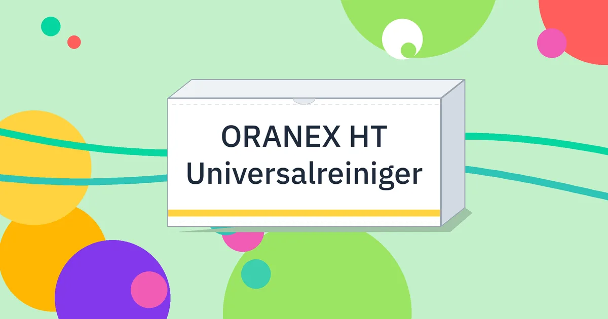 Symbolbild: Packung mit der Aufschrift ORANEX HT Universalreiniger (PZN 01393987) – Verfügbarkeit und Bezug in Apotheken in Frankfurt am Main