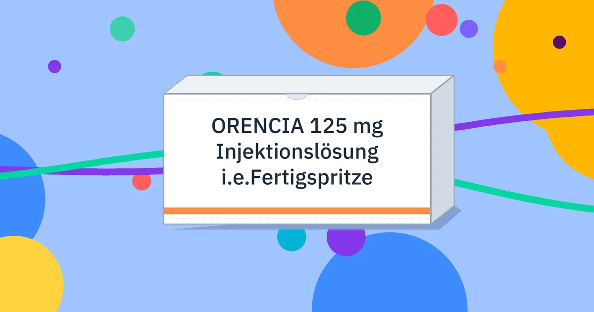 Symbolbild: Packung mit der Aufschrift ORENCIA 125 mg Injektionslösung i.e.Fertigspritze (PZN 10516182) – Verfügbarkeit und Bezug in Apotheken in Frankfurt am Main