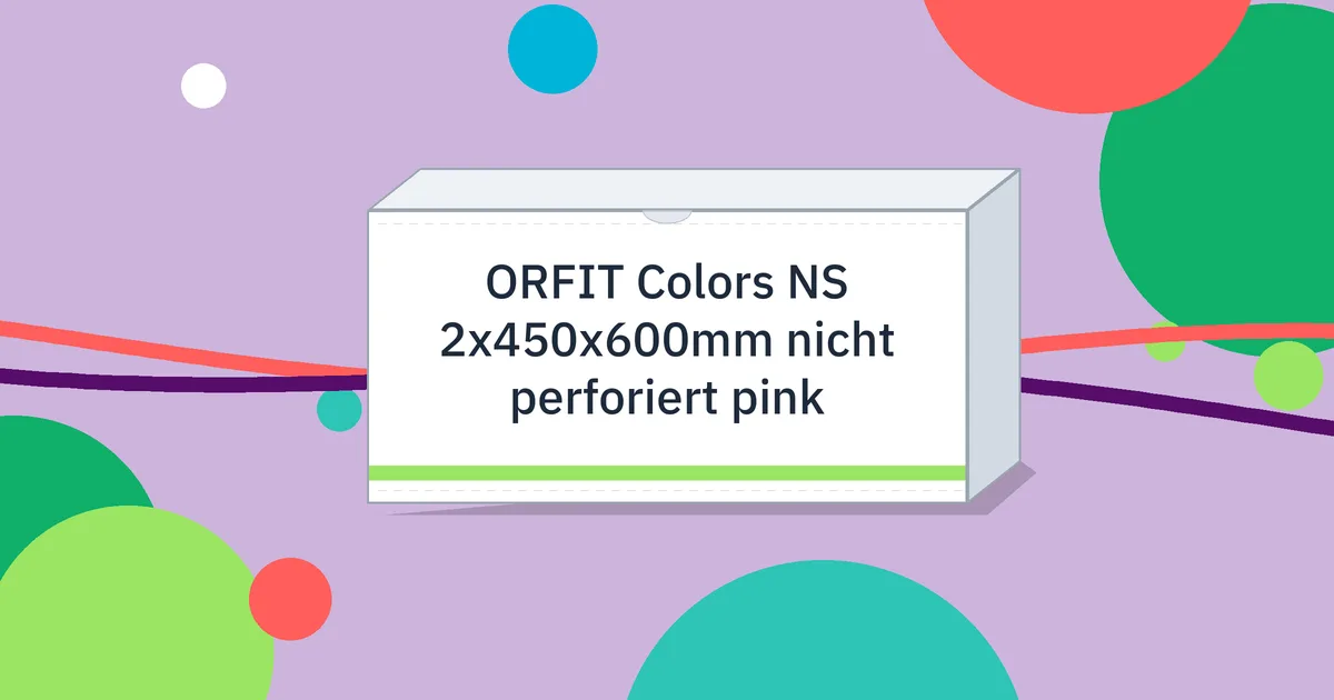 Symbolbild: Packung mit der Aufschrift ORFIT Colors NS 2x450x600mm nicht perforiert pink (PZN 19396822) – Verfügbarkeit und Bezug in Apotheken in Frankfurt am Main