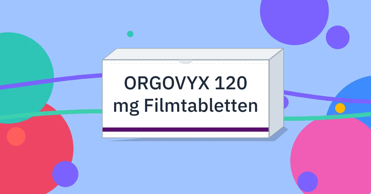 Symbolbild: Packung mit der Aufschrift ORGOVYX 120 mg Filmtabletten (PZN 19508155) – Verfügbarkeit und Bezug in Apotheken in Frankfurt am Main