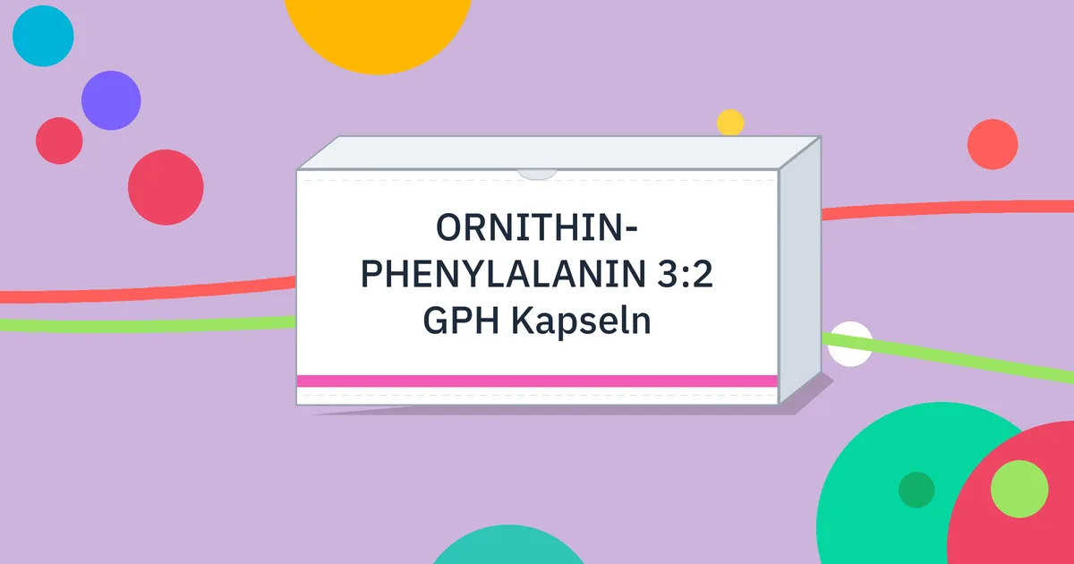 Symbolbild: Packung mit der Aufschrift ORNITHIN-PHENYLALANIN 3:2 GPH Kapseln (PZN 00947604) – Verfügbarkeit und Bezug in Apotheken in Frankfurt am Main
