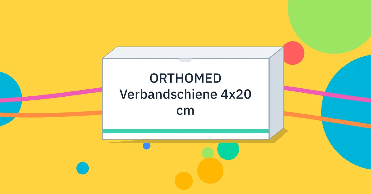 Symbolbild: Packung mit der Aufschrift ORTHOMED Verbandschiene 4x20 cm (PZN 03981754) – Verfügbarkeit und Bezug in Apotheken in Frankfurt am Main