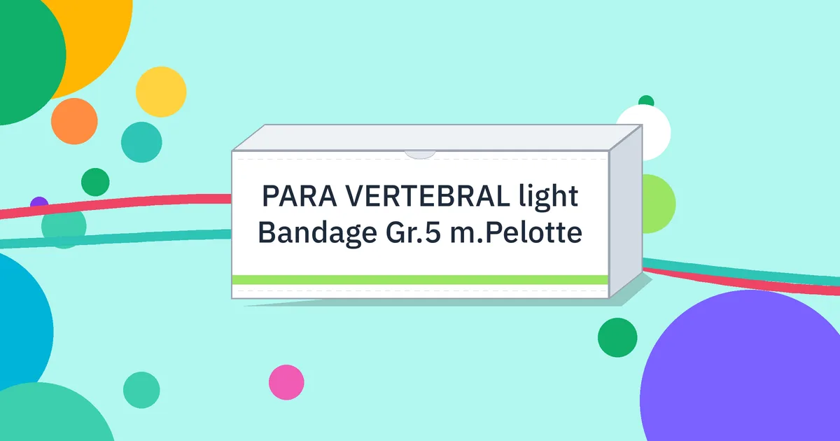 Symbolbild: Packung mit der Aufschrift PARA VERTEBRAL light Bandage Gr.5 m.Pelotte (PZN 06991121) – Verfügbarkeit und Bezug in Apotheken in Frankfurt am Main