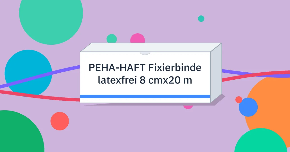Symbolbild: Packung mit der Aufschrift PEHA-HAFT Fixierbinde latexfrei 8 cmx20 m (PZN 19397170) – Verfügbarkeit und Bezug in Apotheken in Frankfurt am Main