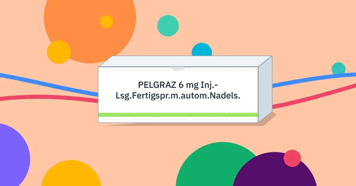 Symbolbild: Packung mit der Aufschrift PELGRAZ 6 mg Inj.-Lsg.Fertigspr.m.autom.Nadels. (PZN 19393002) – Verfügbarkeit und Bezug in Apotheken in Frankfurt am Main