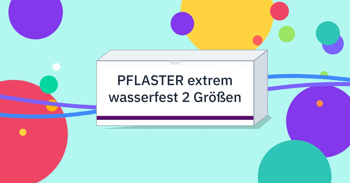 Symbolbild: Packung mit der Aufschrift PFLASTER extrem wasserfest 2 Größen (PZN 11025575) – Verfügbarkeit und Bezug in Apotheken in Frankfurt am Main