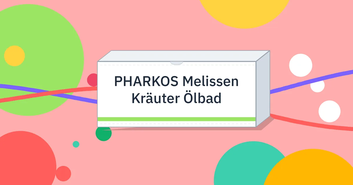 Symbolbild: Packung mit der Aufschrift PHARKOS Melissen Kräuter Ölbad (PZN 01801274) – Verfügbarkeit und Bezug in Apotheken in Frankfurt am Main