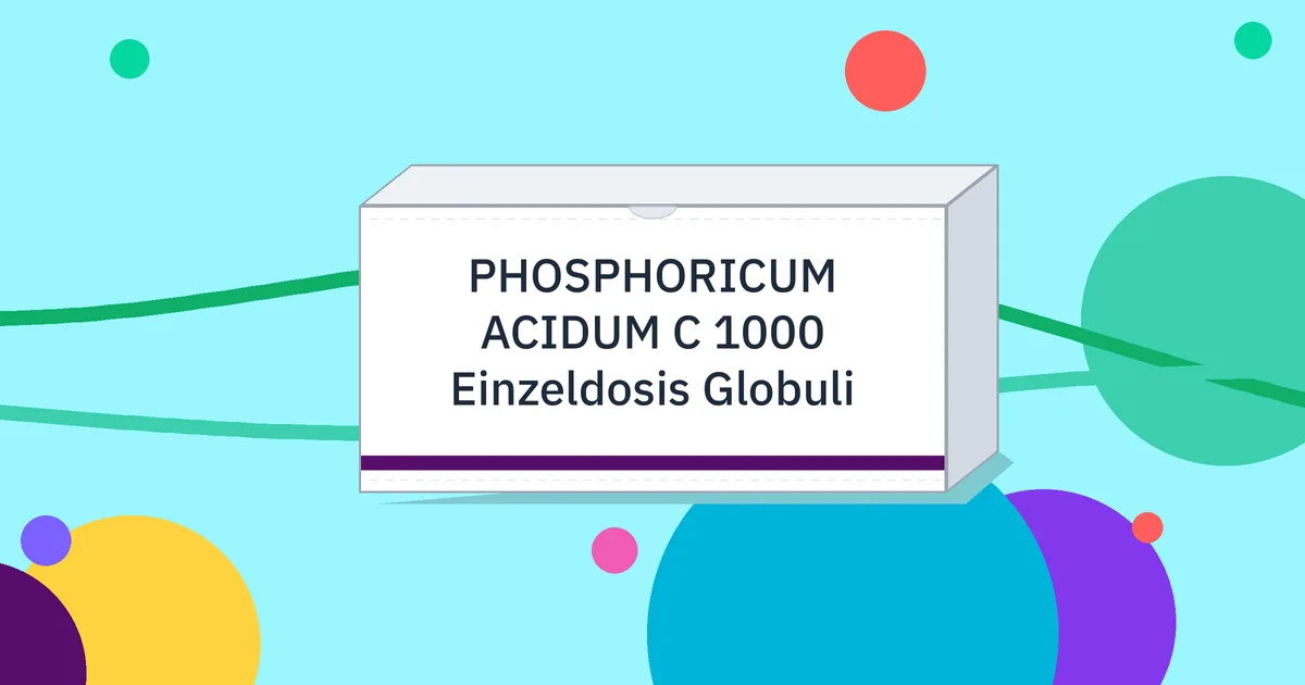 Symbolbild: Packung mit der Aufschrift PHOSPHORICUM ACIDUM C 1000 Einzeldosis Globuli (PZN 03034695) – Verfügbarkeit und Bezug in Apotheken in Frankfurt am Main