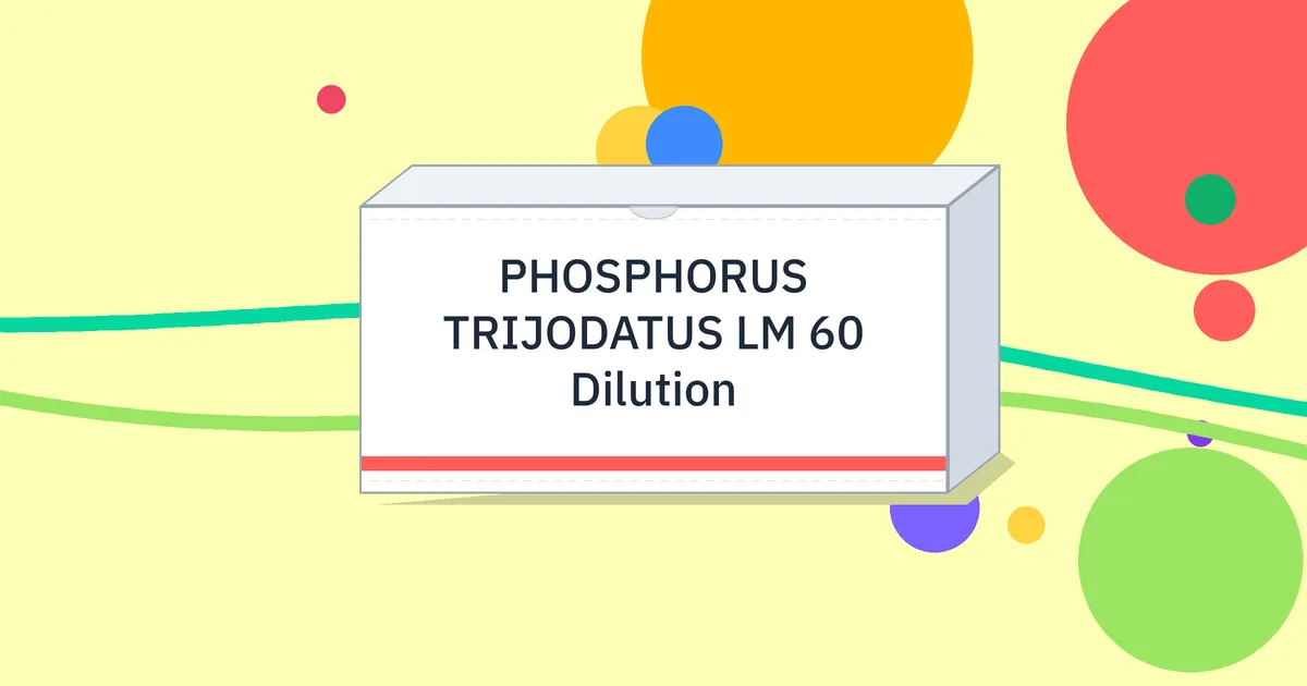 Symbolbild: Packung mit der Aufschrift PHOSPHORUS TRIJODATUS LM 60 Dilution (PZN 13035141) – Verfügbarkeit und Bezug in Apotheken in Frankfurt am Main