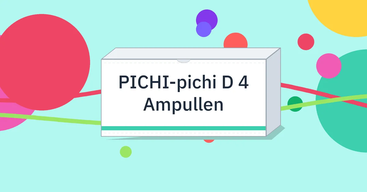 Symbolbild: Packung mit der Aufschrift PICHI-pichi D 4 Ampullen (PZN 11707694) – Verfügbarkeit und Bezug in Apotheken in Frankfurt am Main