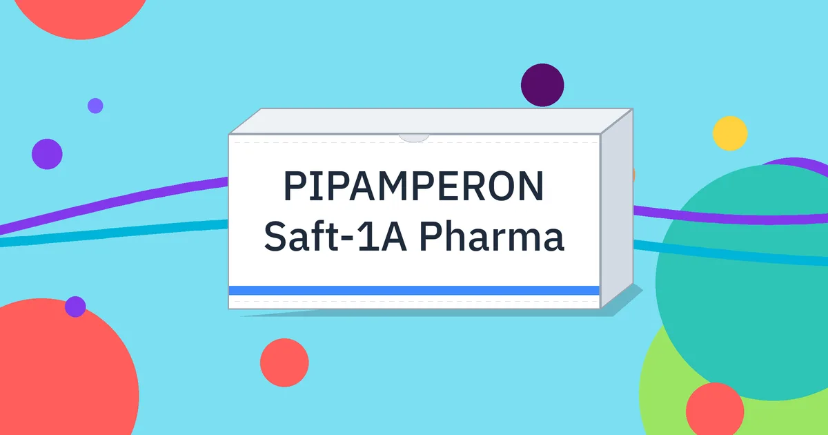 Symbolbild: Packung mit der Aufschrift PIPAMPERON Saft-1A Pharma (PZN 01202409) – Verfügbarkeit und Bezug in Apotheken in Frankfurt am Main