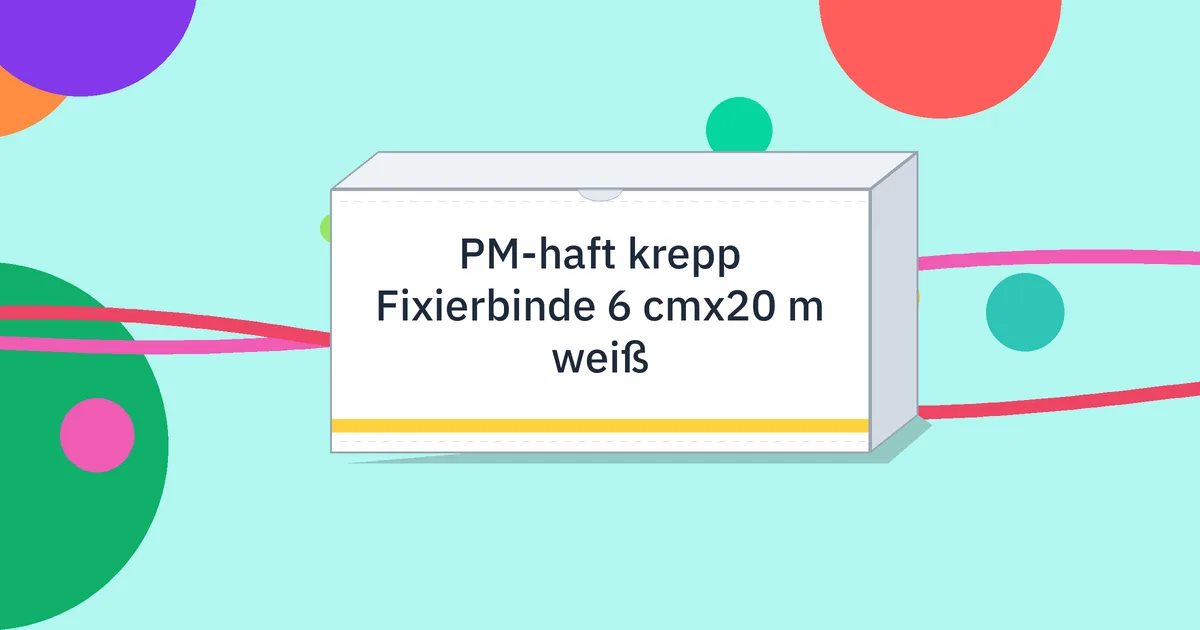 Symbolbild: Packung mit der Aufschrift PM-haft krepp Fixierbinde 6 cmx20 m weiß (PZN 18845608) – Verfügbarkeit und Bezug in Apotheken in Frankfurt am Main