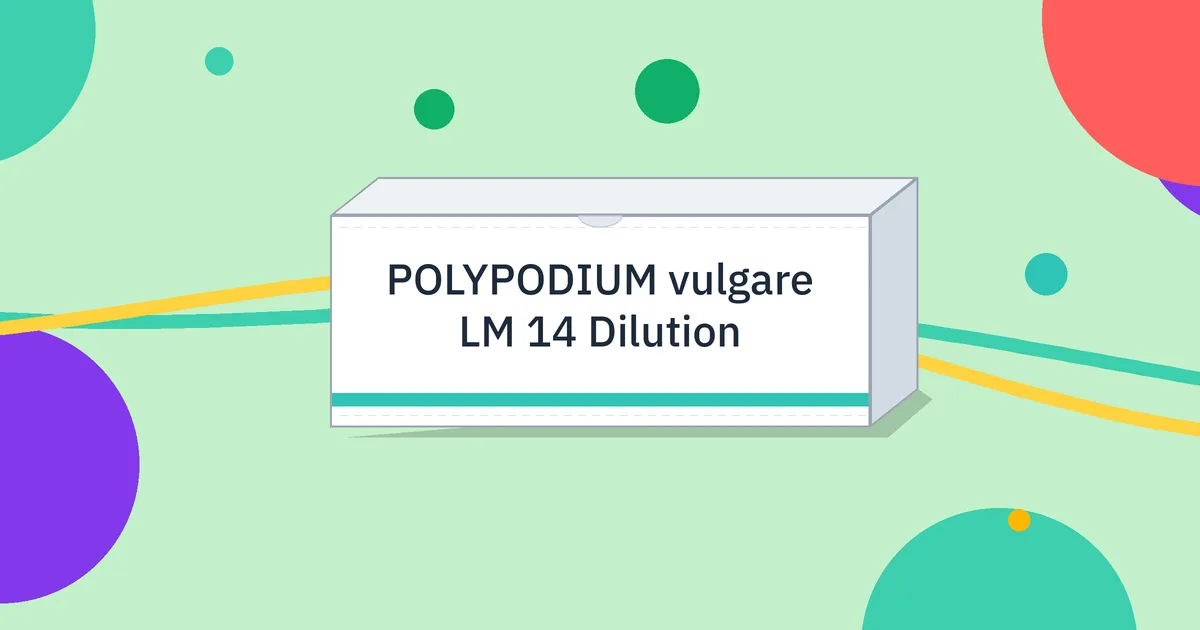 Symbolbild: Packung mit der Aufschrift POLYPODIUM vulgare LM 14 Dilution (PZN 13663357) – Verfügbarkeit und Bezug in Apotheken in Frankfurt am Main
