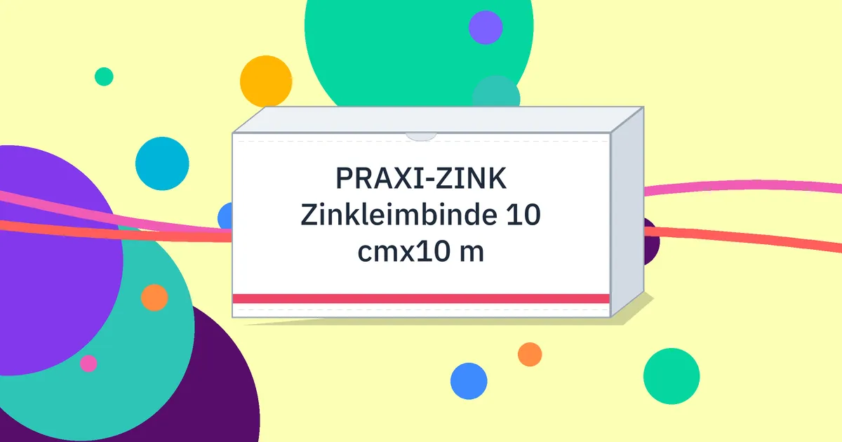 Symbolbild: Packung mit der Aufschrift PRAXI-ZINK Zinkleimbinde 10 cmx10 m (PZN 12828247) – Verfügbarkeit und Bezug in Apotheken in Frankfurt am Main