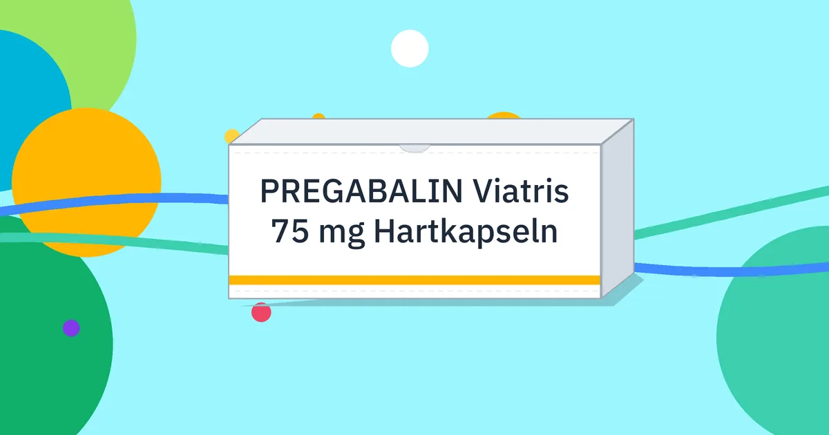 Symbolbild: Packung mit der Aufschrift PREGABALIN Viatris 75 mg Hartkapseln (PZN 19014482) – Verfügbarkeit und Bezug in Apotheken in Frankfurt am Main