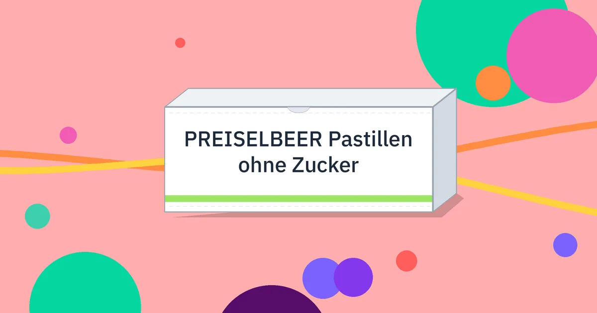 Symbolbild: Packung mit der Aufschrift PREISELBEER Pastillen ohne Zucker (PZN 03528144) – Verfügbarkeit und Bezug in Apotheken in Frankfurt am Main