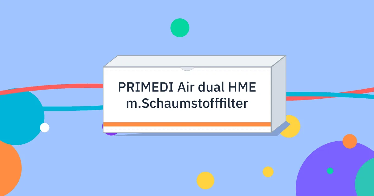 Symbolbild: Packung mit der Aufschrift PRIMEDI Air dual HME m.Schaumstofffilter (PZN 10780559) – Verfügbarkeit und Bezug in Apotheken in Frankfurt am Main