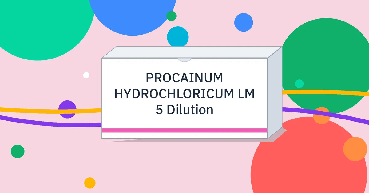 Symbolbild: Packung mit der Aufschrift PROCAINUM HYDROCHLORICUM LM 5 Dilution (PZN 13668337) – Verfügbarkeit und Bezug in Apotheken in Frankfurt am Main