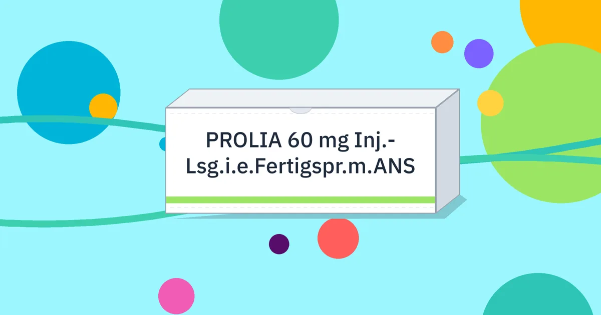 Symbolbild: Packung mit der Aufschrift PROLIA 60 mg Inj.-Lsg.i.e.Fertigspr.m.ANS (PZN 07777341) – Verfügbarkeit und Bezug in Apotheken in Frankfurt am Main