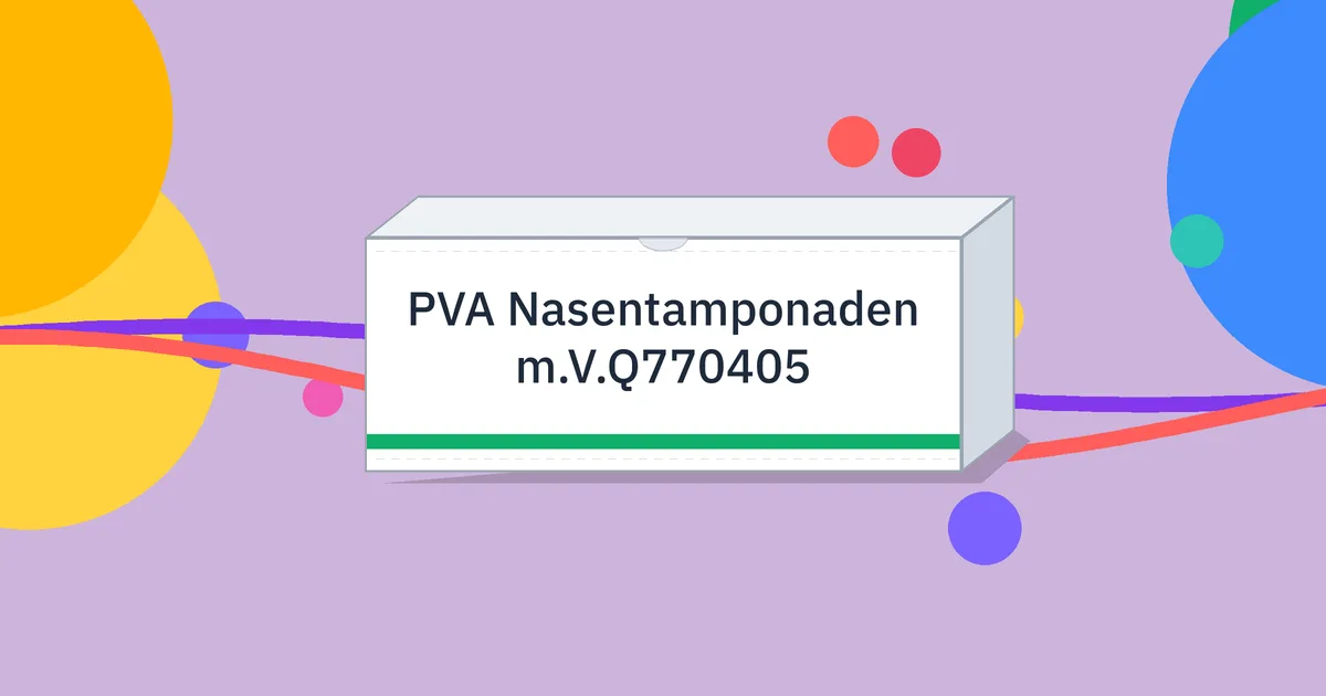 Symbolbild: Packung mit der Aufschrift PVA Nasentamponaden m.V.Q770405 (PZN 09005996) – Verfügbarkeit und Bezug in Apotheken in Frankfurt am Main