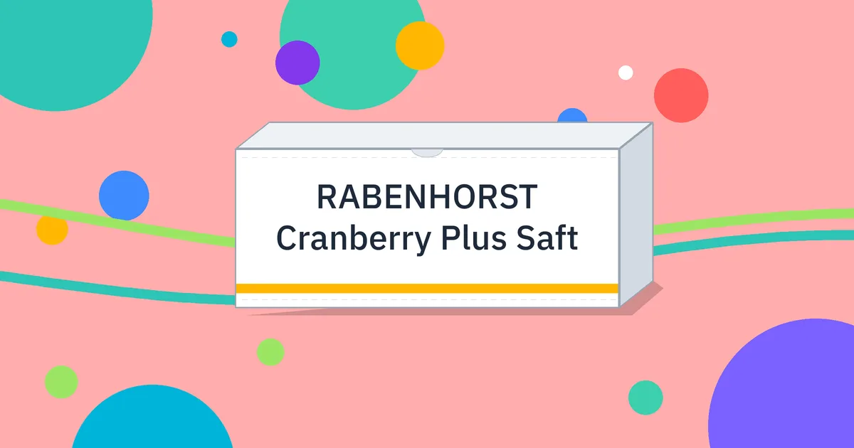 Symbolbild: Packung mit der Aufschrift RABENHORST Cranberry Plus Saft (PZN 19405969) – Verfügbarkeit und Bezug in Apotheken in Frankfurt am Main