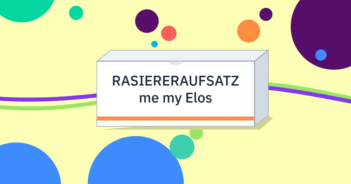 Symbolbild: Packung mit der Aufschrift RASIERERAUFSATZ me my Elos (PZN 09917473) – Verfügbarkeit und Bezug in Apotheken in Frankfurt am Main