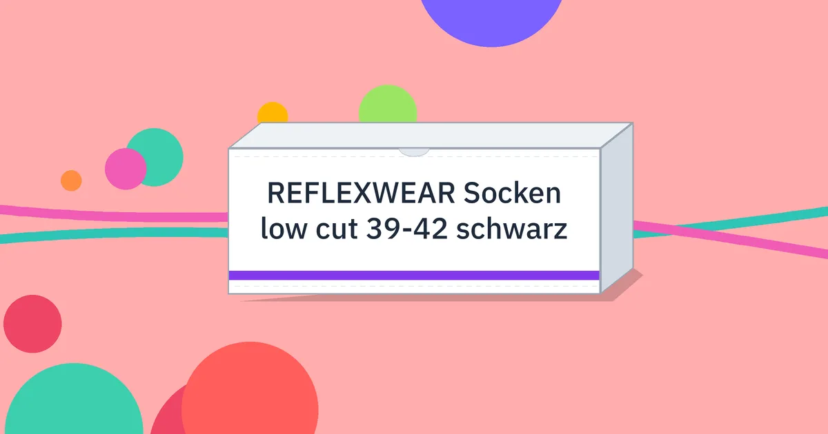 Symbolbild: Packung mit der Aufschrift REFLEXWEAR Socken low cut 39-42 schwarz (PZN 15736132) – Verfügbarkeit und Bezug in Apotheken in Frankfurt am Main