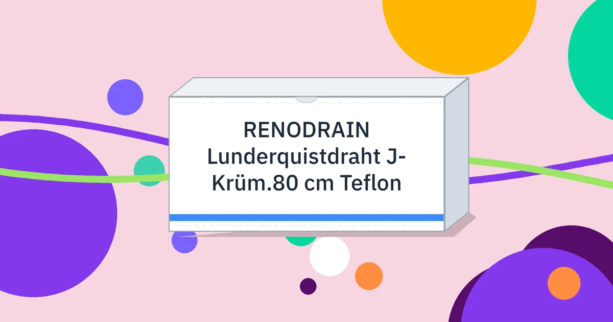 Symbolbild: Packung mit der Aufschrift RENODRAIN Lunderquistdraht J-Krüm.80 cm Teflon (PZN 00444346) – Verfügbarkeit und Bezug in Apotheken in Frankfurt am Main