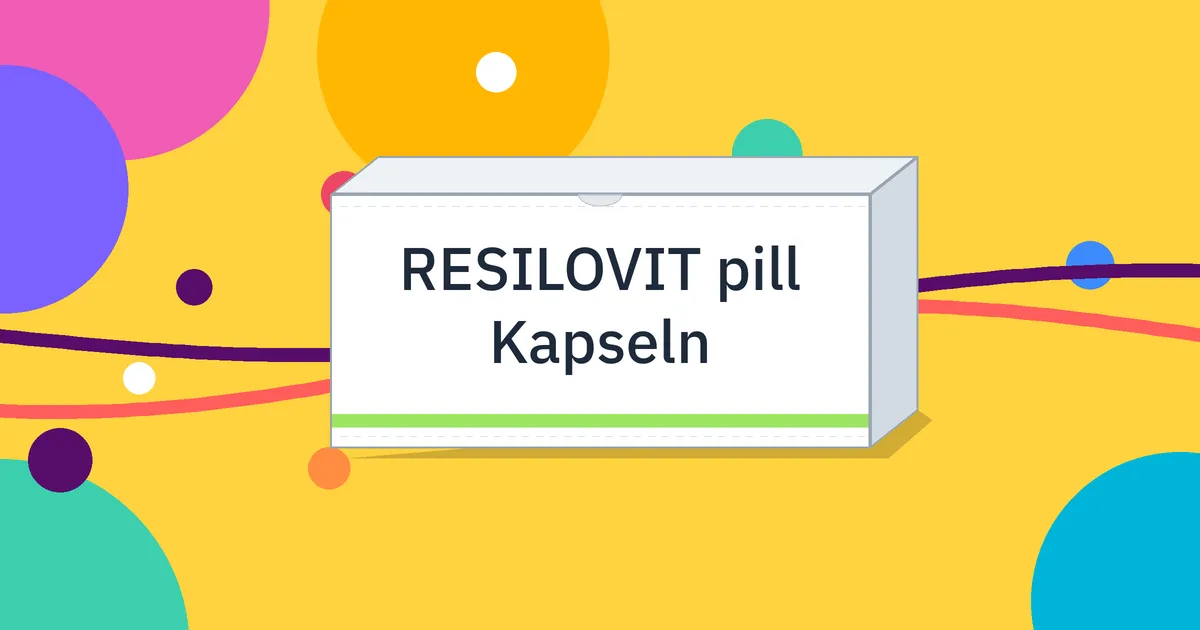 Symbolbild: Packung mit der Aufschrift RESILOVIT pill Kapseln (PZN 15202169) – Verfügbarkeit und Bezug in Apotheken in Frankfurt am Main