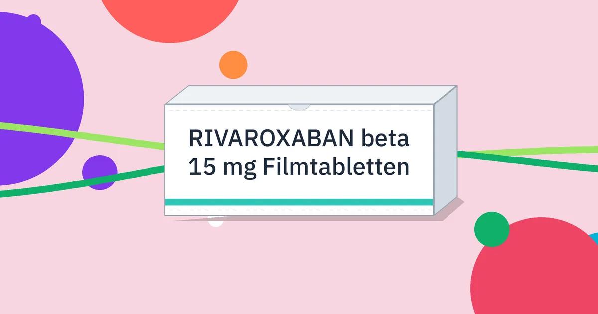Symbolbild: Packung mit der Aufschrift RIVAROXABAN beta 15 mg Filmtabletten (PZN 19997177) – Verfügbarkeit und Bezug in Apotheken in Frankfurt am Main