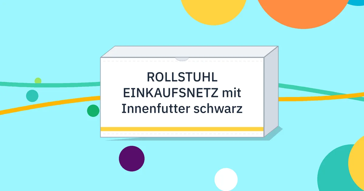 Symbolbild: Packung mit der Aufschrift ROLLSTUHL EINKAUFSNETZ mit Innenfutter schwarz (PZN 10637738) – Verfügbarkeit und Bezug in Apotheken in Frankfurt am Main